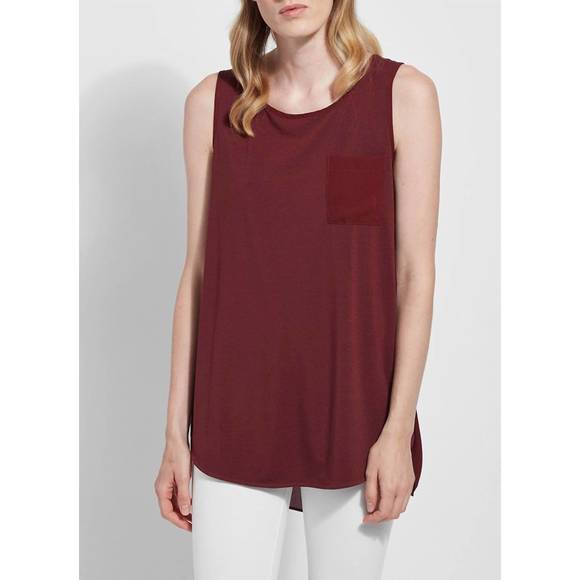Lysse | Tops | New Lysse Sleeveless Split Side Top In Wine | Poshmark